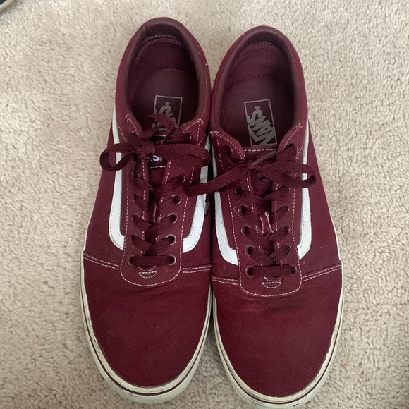 Vans | Shoes | Mens Dark Red Vans Canvas Shoes | Poshmark
